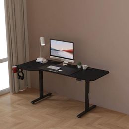 Höhenverstellbarer Tisch Virolahti 160 x 75 cm schwarz [pro.tec] - Schwarz