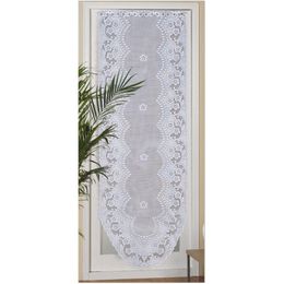 Bestlivings Türpanneaux 180x60cm Mona ( Blumen gemustert ) Stangendurchzug ( inkl. Vitragestange ohne Bohren ), Voile Kurzgardine Stickerei - Bistrogardine