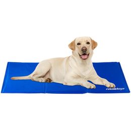 Relaxdays Kühlmatte Hund, selbstkühlend, abwischbar, robust, mit Gel, Kühldecke für Tiere, Kältedecke 60 x 100 cm, blau