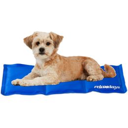 Kühlmatte Hund, selbstkühlend, abwischbar, robust, mit Gel, Kühldecke für Tiere, Kältedecke 20 x 35 cm, blau - Relaxdays