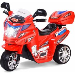 Costway 6V Elektro Motorrad mit Musik und Scheinwerfer, Kindermotorrad mit Vorwaerts- und Rückwaertsfunktion, Elektromotorrad 3 km/h für Kinder ab 3 Jahren