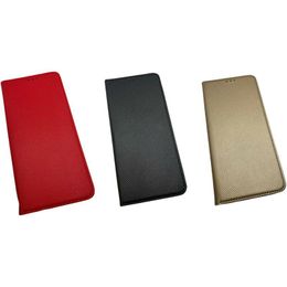 MARKENLOS Elegante Buch-Tasche Hülle Smart Magnet kompatibel mit MOTOROLA MOTO G62 5G Leder Optik Wallet Book-Style Cover Schale in Rot