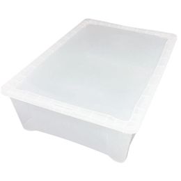 Spetebo - xxl Kunststoff Aufbewahrungsbox transparent - 24 Liter - Universal Klasicht Box mit Deckel 55 x 39 cm - Unterbettkommode Multibox Lagerbox