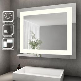 Badspiegel Badezimmerspiegel led Beleuchtung Wandspiegel 50x60cm kaltweiß licht Wandschalter Energiesparender,IP44 - Sonni