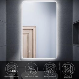 Badspiegel Badezimmerspiegel led Beleuchtung Wandspiegel 100x60cm kaltweiß licht Touch Beschlagfrei Energiesparender,IP44 - Sonni
