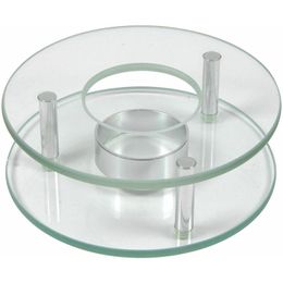 Spetebo Stövchen aus Glas und Edelstahl - 12 cm - Teewärmer für Kannen und Tassen