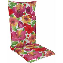 Spetebo Universal Hochlehner Auflage - Florenz - Garten Stuhl Polster Sitz Kissen mit bunten Blumen