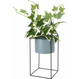 Spetebo Efeu Kunstpflanze im Blumentopf 44 cm - Türkis - Deko Zimmerpflanze mit Topf und Ständer - Zimmer Blume Pflanze künstlich