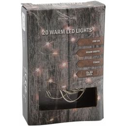 Spetebo Micro Stern Lichterkette 20 led warmweiß - 200 cm - Leucht Draht Beleuchtung Batterie betrieben mit Timer