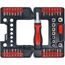 BGS-technic Bit-/Steckschlüssel-Einsatz-Satz mit Ratschen-Drehgriff für Bits, umschaltbar 38-tlg.