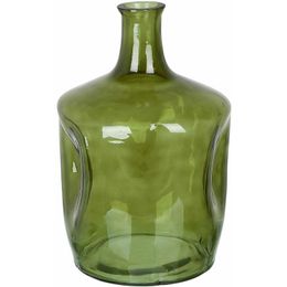 Beliani - Blumenvase Olivgrün Glas 35 cm Groß mit Schmalem Hals Getönt Handgefertigt Flaschenform Deko Accessoires Wohnzimmer Schlafzimmer Flur Kamin