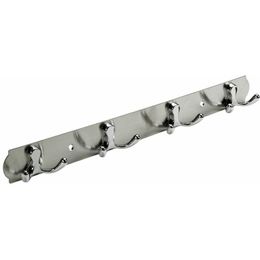 Hettich Garderobenleiste 4 Haken 38,0 x 3,8 x 3,3 cm silber Hakenleiste