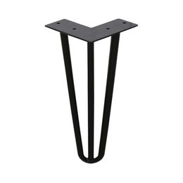 Swanew - 4 Stück tischbeine metall schwarz Tischkufen Haarnadel Tischbein 12 mm, Hairpin Legs aus Stahl, 3-Stange Bein, 15 cm