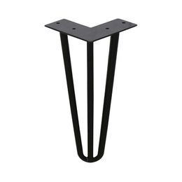 VINGO 4 Stück tischbeine metall schwarz Tischkufen Haarnadel Tischbein 12 mm, Hairpin Legs aus Stahl, 3-Stange Bein, 15 cm