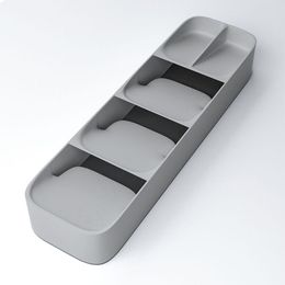 Intirilife - Besteckkasten Schubladenorganizer in Grau zum übersichtlichen und ordentlichen Aufbewahren von Besteck und Küchenutensilien - grey