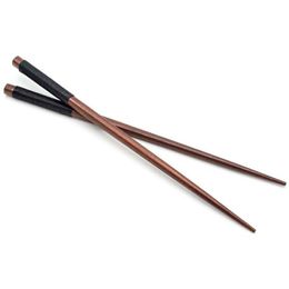 1 Paar Essstäbchen - Chopsticks, Holz, anti-rutsch Design dunkel, braun - vhbw