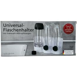 daniplus Universal Flaschenhalter kompatibel zu Sodastream mit Edelstahl Abtropfstangen - Weiß