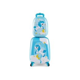 Costway Kinderkoffer 12"+16" mit Rucksack