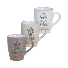 matches21 HOME & HOBBY matches21 HOME & HOBBY Tasse Weihnachtstassen 3er Set einfarbig mit Spruch Merry Christmas