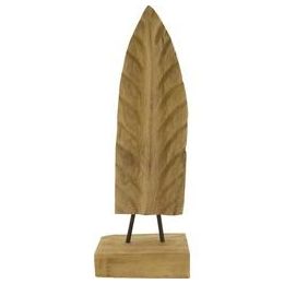 DIJK NATURAL Dijk Statue Blatt Teak 18 x 12 x 48 cm