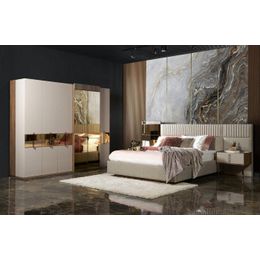 JVmoebel Schlafzimmer-Set Luxus Schlafzimmer Set Bett + 2x Nachttische Modern Kleiderschrank