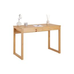 Idimex Schreibtisch NOAH, Schreibtischin in natur aus Kiefer Tisch mit 2 Schubladen aus Massivho