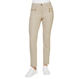 Stretch-Hose Heine Gr. 25, Kurzgrößen, beige (sand) Damen Hosen Stretch-Hosen