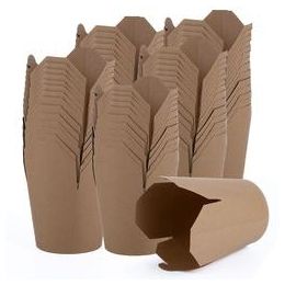 Globo Take Away Box Speisebox Asia Nudel Box Einweg To Go Verpackung umweltfreundlich, mit Faltdeckel, Pappe FSC zertifiziert PLA-Biokunststoff, LxBxH 9,5x8,5x9,3 cm, 650Stk. BioPak Ronda Bowl