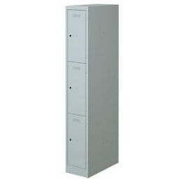 Bisley Primary Stahl Garderobenschrank 3 Türen 1 abteile Schlüssel 300 x 500 x 1.800 mm Hellgrau