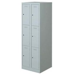 Bisley Primary Stahl Garderobenschrank 3 Türen 2 abteile Schlüssel 600 x 500 x 1.800 mm Hellgrau