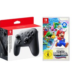 Nintendo ProController + NSW: Super Mario Bros Wonder Switch-Controller, schwarz