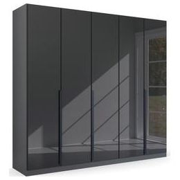 Drehtürenschrank Rauch "Modern by Quadra Spin" Schränke Gr. B/H/T: 226cm x 210cm x 54cm, 5 St., grau (graumetallic/glas basalt)