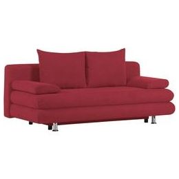 Schlafsofa GUTMANN FACTORY Sofas Gr. B/H/T: 196cm x 74cm x 90cm, Flachgewebe, rot (kirschrot)