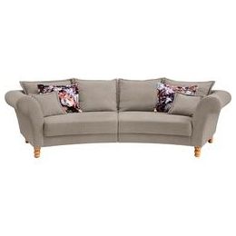 Big-Sofa Home Affaire "Tassilo" Sofas Gr. B/H/T: 350cm x 95cm x 110cm, Chenille-Struktur, Big-Sofa halbrund, braun (hellbraun)