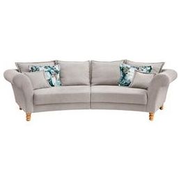 Big-Sofa Home Affaire "Tassilo" Sofas Gr. B/H/T: 350 cm x 95 cm x 110 cm, Chenille-Struktur, Big-Sofa halbrund, grau (hellgrau)