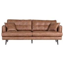 2-Sitzer GUTMANN FACTORY Sofas Gr. T: 92 cm, Lederoptik, braun (cognac)