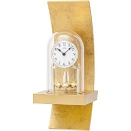 Pendelwanduhr AMS "W7443" Wanduhren Gr. B/H/L: 40 cm x 17 cm x 16 cm, grau (messingfarben) Pendeluhren