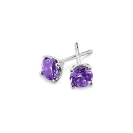 Paar Ohrstecker OROLINO "585/- Weißgold Amethyst" Ohrringe Gr. ONE-SIZE, Gold, weiß (weiß, lila) Damen Ohrstecker