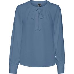 Véro Moda VERO MODA® Schluppenbluse, Schleife, für Damen, blau, M