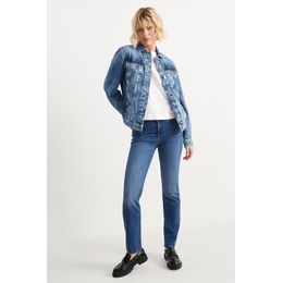 C&A Straight Jeans mit Strasssteinen-Mid Waist