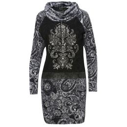 KOROSHI Kleid Damen Gr&ouml;&szlig;e 44 schwarz / wei&szlig; Winterkleid