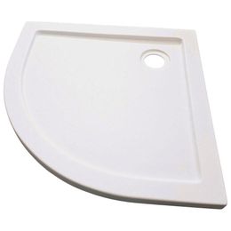 Sanotechnik Rundduschwanne, Viertelkreis, Acryl, mit Steineffekt, LxBxH: 80x80x4 cm, weiß