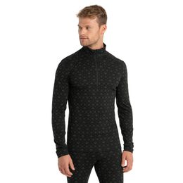 Icebreaker Merino 200 Oasis Half-Zip-Thermo-Langarmshirt First Snow - Mann - Black/loden - Größe L