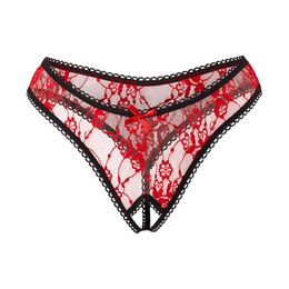 Rimba Sexy Ouvert-String mit Ziernaht und Spitze