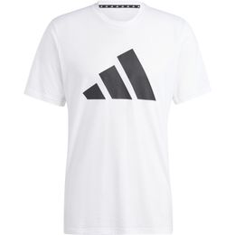 Adidas Funktionsshirt, Logo-Print, für Herren, weiß, L