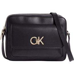 Calvin Klein Mini Bag RE-LOCK CAMERA BAG W/FLAP, mit CK-Emblem vorne, schwarz