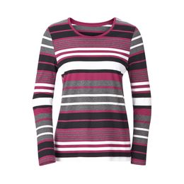 Langarmshirt Casual Looks "Shirt" Gr. 52, pink (fuchsia, gestreift) Damen Shirts Jersey