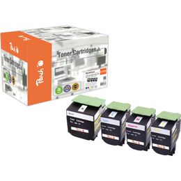 Peach L54 4 Toner XL (bk, c/m/y) ersetzt Lexmark C540H2 f&uuml;r z.B. Lexmark C 540 N, Lexmark C 543 DN, Lexmark C 544 DN, Lexmark C 544 DTN (wiederaufbereitet)