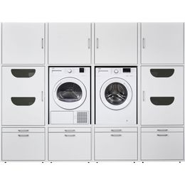 Schrank-Set WASHTOWER "22" Kastenmöbel-Sets Gr. B: 268 cm, weiß (laminat weiß) Mehrzweckschrank Schranksystem Schranksysteme und Schrankserien