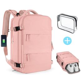 INTEBIKI Reiserucksack Lässiger Rucksack Damen und Herren (Reiserucksack wasserdicht groß mit USB-Lade-Anschluss für 15